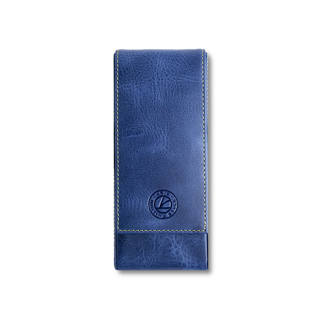 Eng Leather Co. - 3 Pen Hard Case Blue– Papier Plume