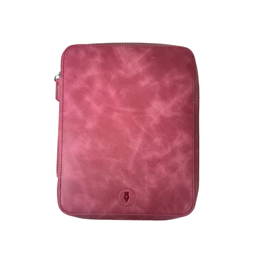 Eng Leather Co. - 18 Slot Leather Pen Case Dusty Rose– Papier Plume